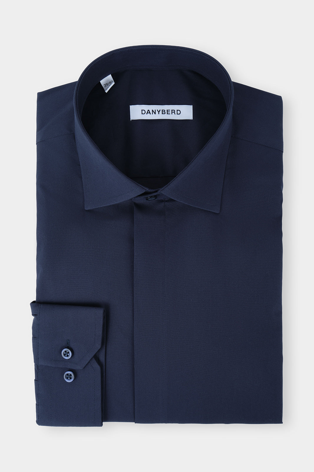 French collar shirt - Hidden buttons - Navy | Danyberd
